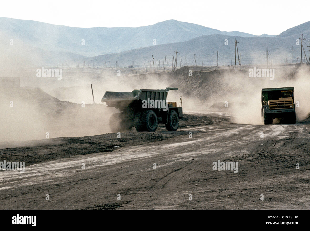 Open caste coal mining. Erdenet. Mongolia Stock Photo - Alamy