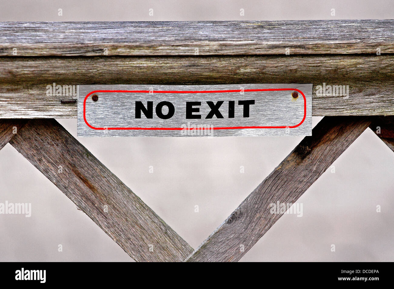 Wooden no exit sign hi-res stock photography and images - Alamy