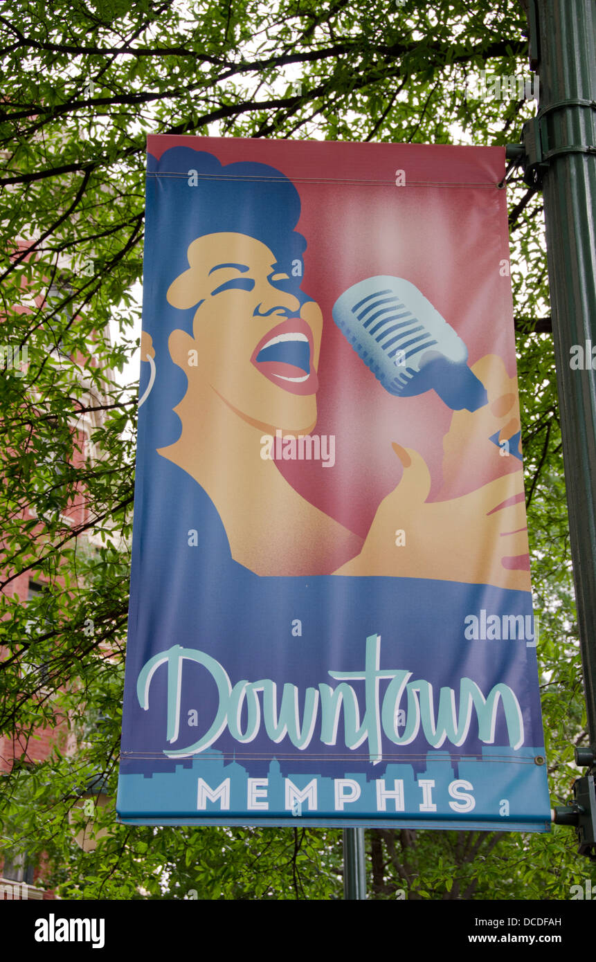 Tennessee, Memphis. Downtown Memphis street sign Stock Photo - Alamy
