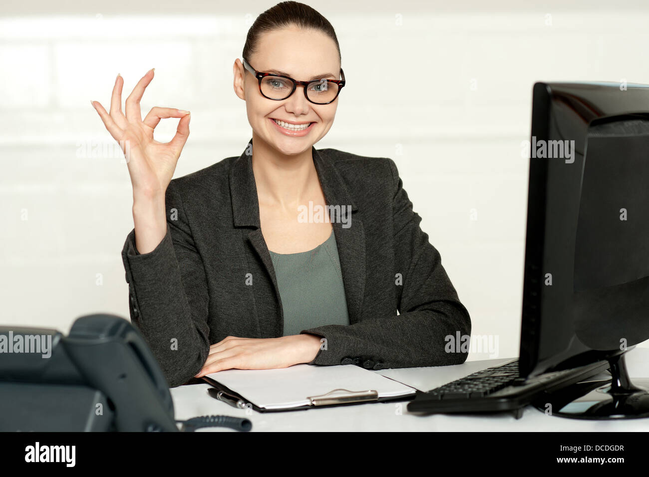 Portrait ambitious young woman showing hi-res stock photography and ...