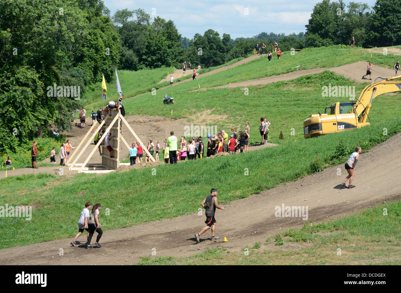 Course of mud run race in Pavilion New York US Stock Photo - Alamy