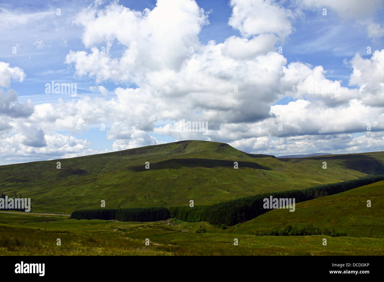 Panoramic view on the Brecon Beacons, a spectacular landscape rich in ...