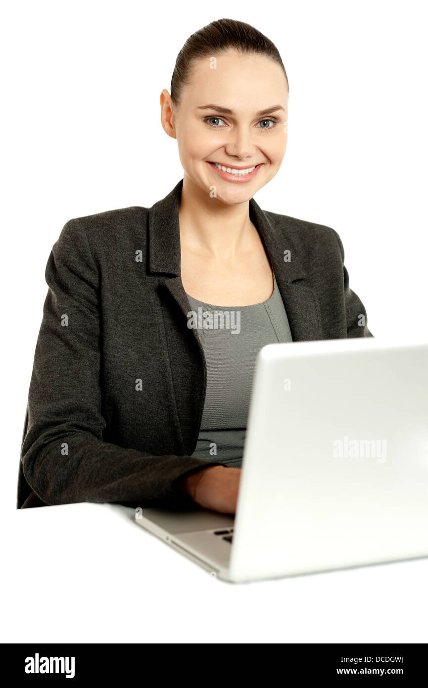 Lady operating Cut Out Stock Images & Pictures - Alamy