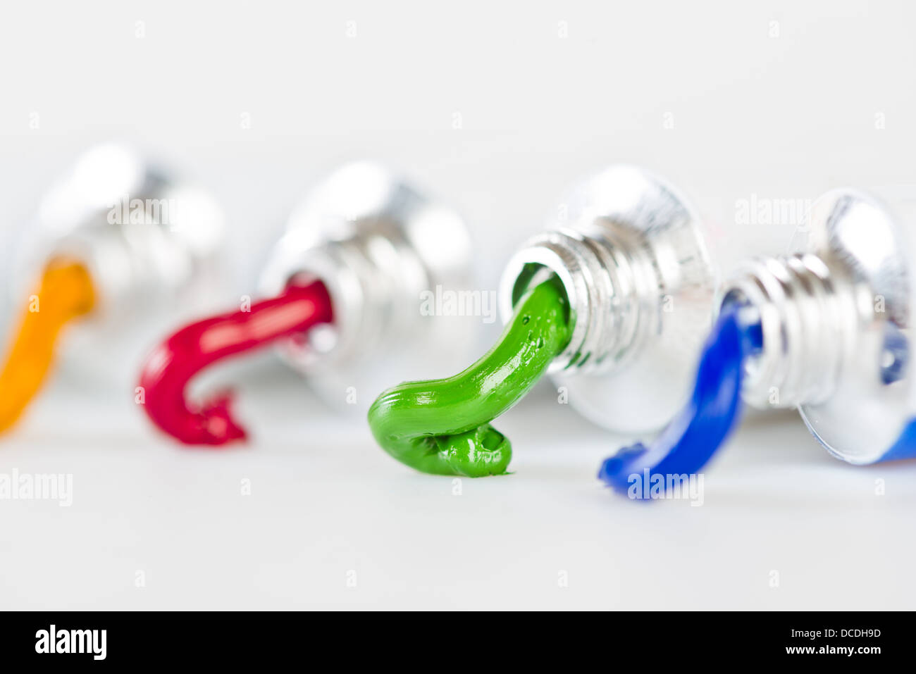 acrylic paint in tubes isolated on white Stock Photo - Alamy