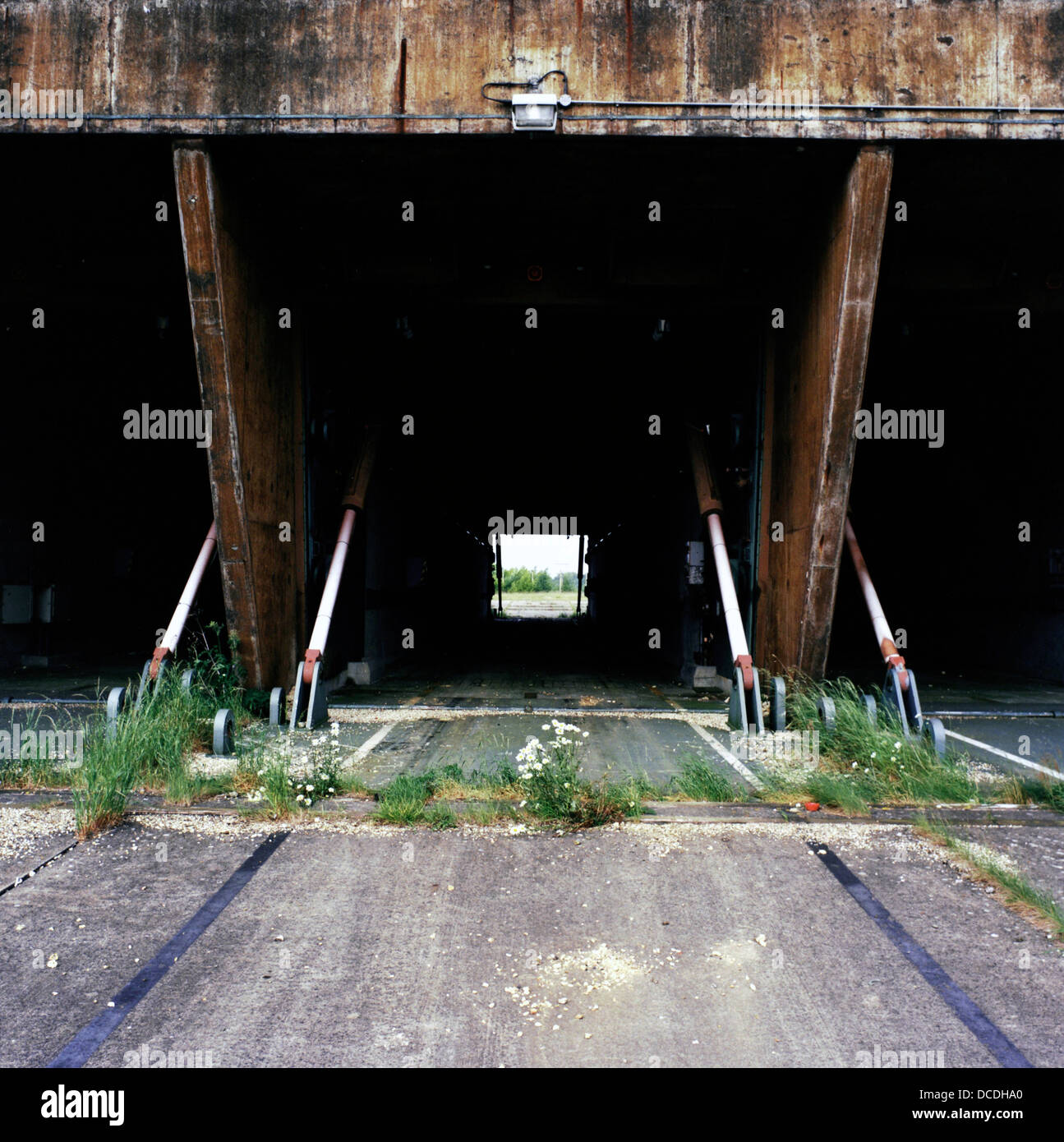 Architectural landscape of a missile silo door entrance at the former ...