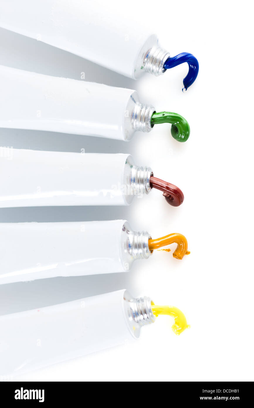 Color Paint tubes Stock Photo - Alamy