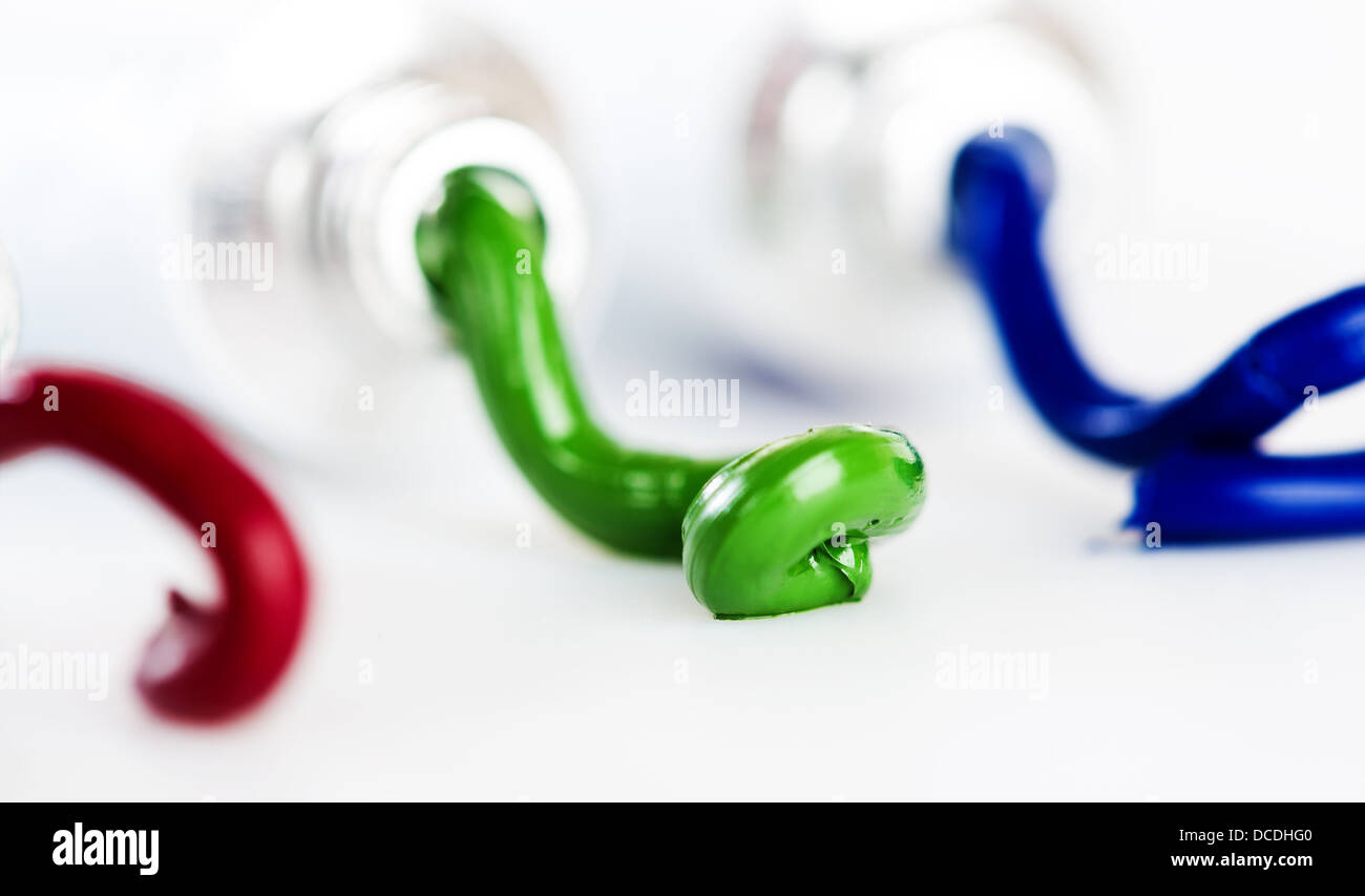 acrylic paint in tubes isolated on white Stock Photo - Alamy