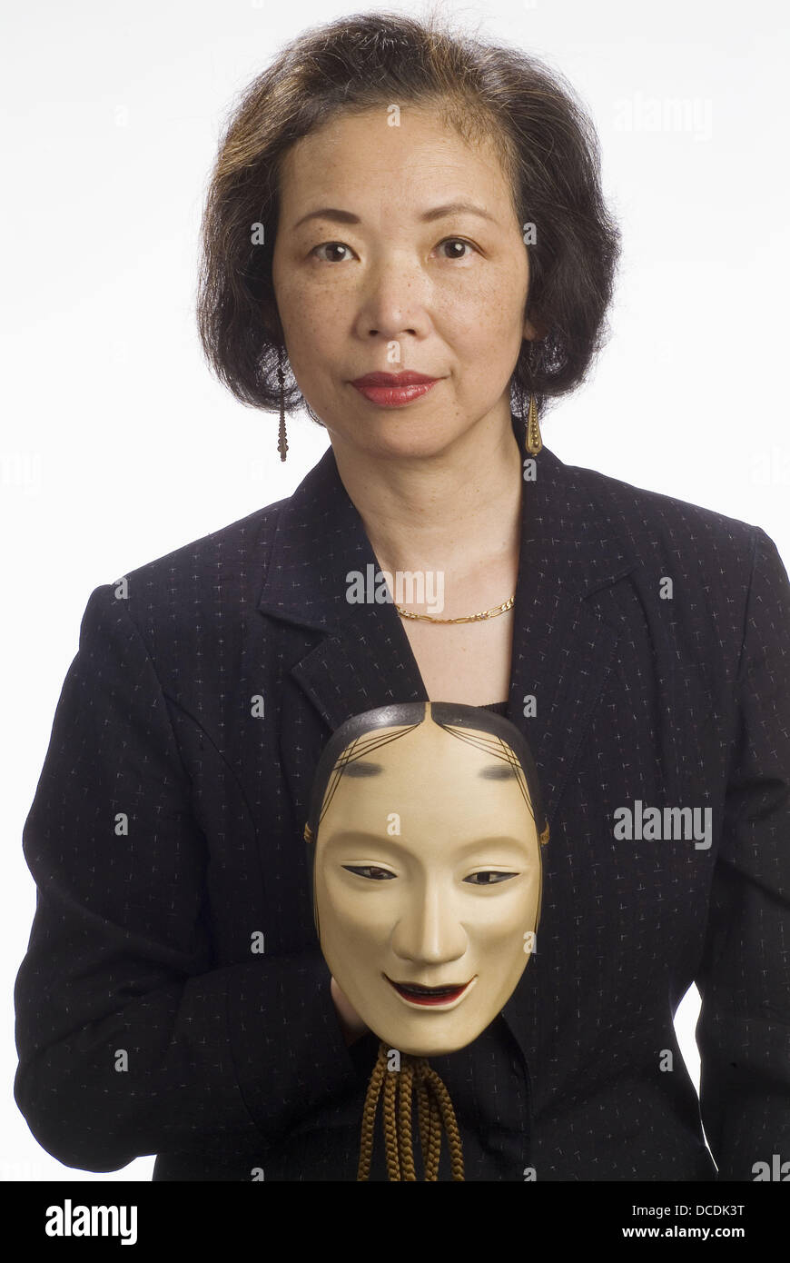 Japanese woman, late 50´s, with mask Stock Photo - Alamy