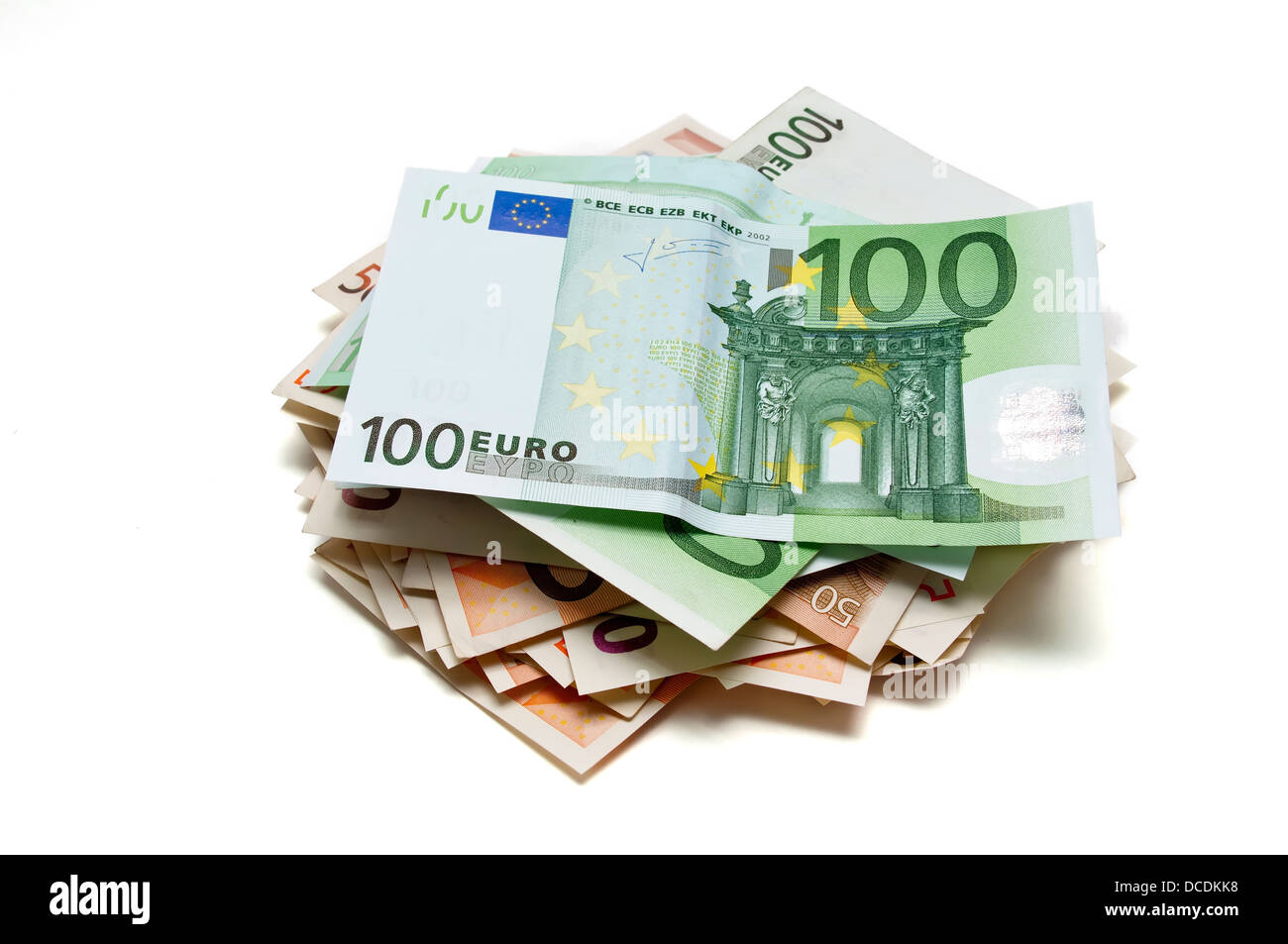 Pile euro notes Cut Out Stock Images & Pictures - Alamy