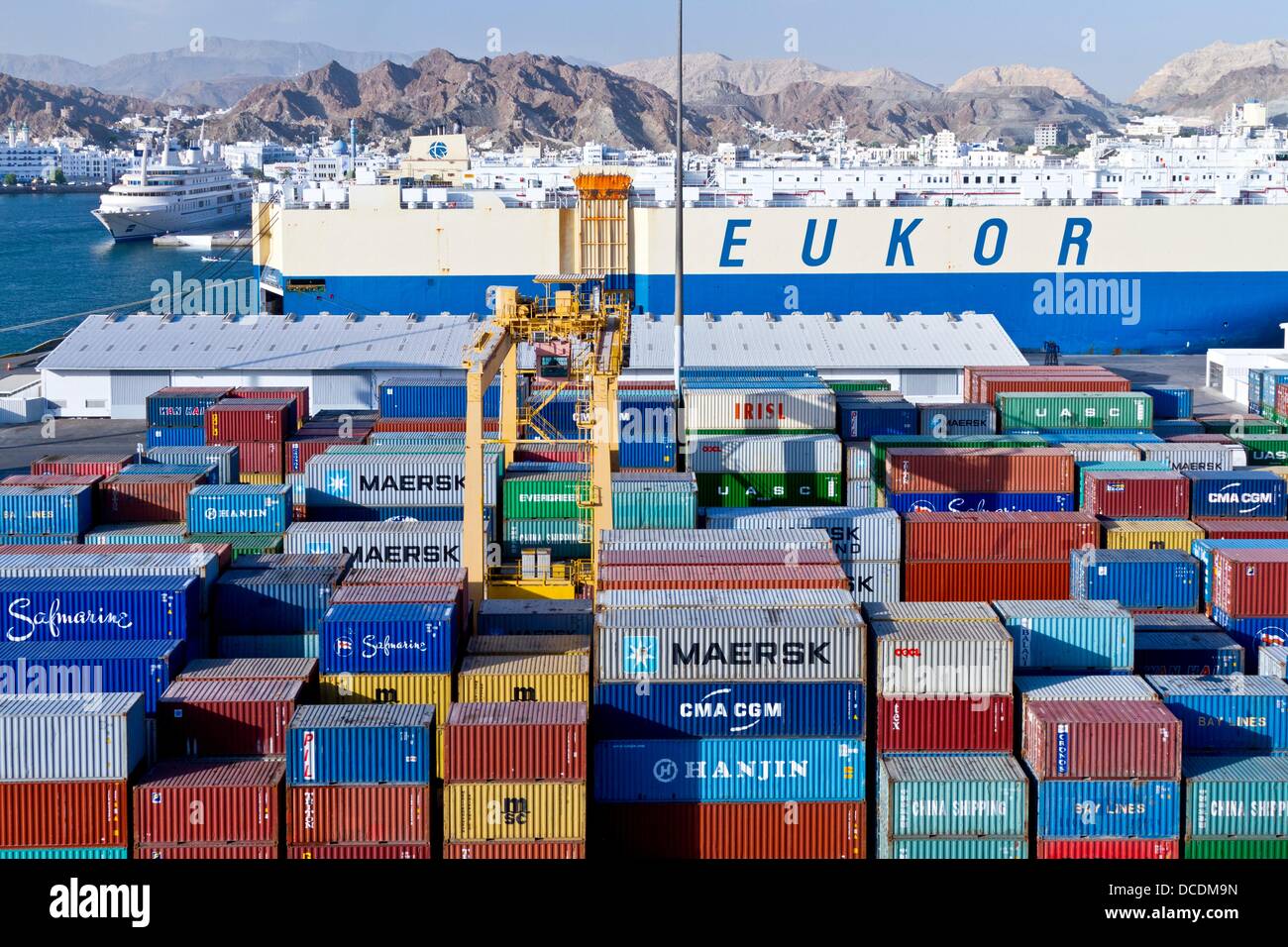Container Port Muscat Port Sultan Stock Photos & Container Port Muscat ...