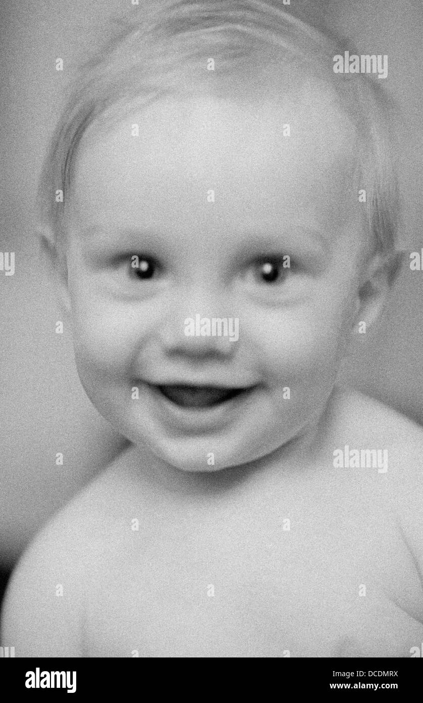 Baby Smiling At Camera Stock Photo - Alamy