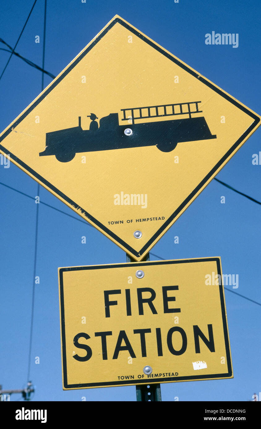 Fire station warning traffic sign hi-res stock photography and images ...