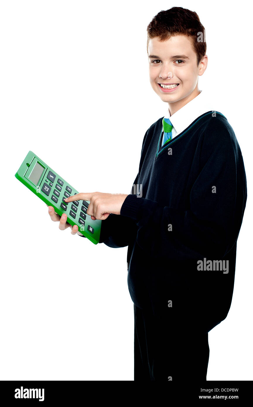 Smart student holding calculator hi-res stock photography and images ...