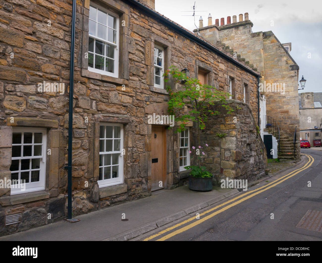 Historic stone built cottages in St Andrews Fife Scotland Stock Photo ...