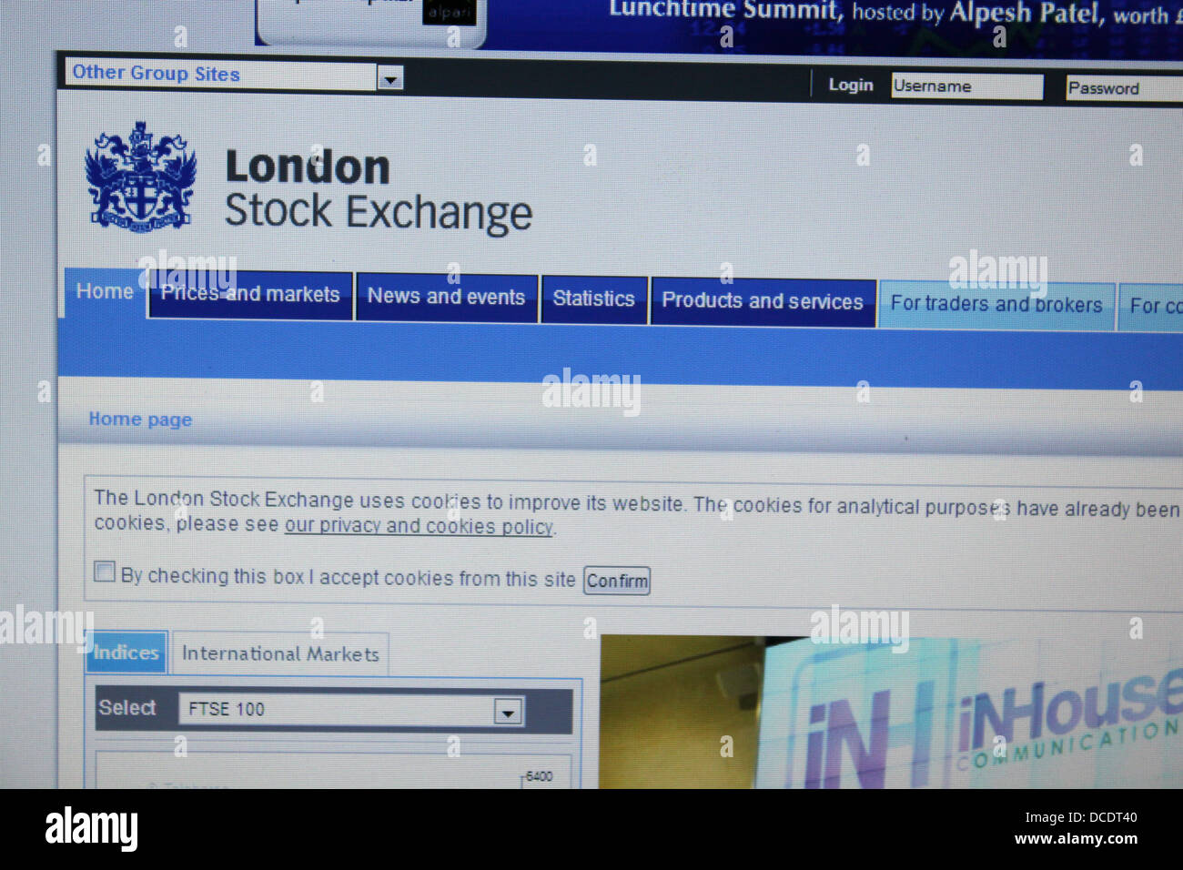 London stock exchange website Stock Photo - Alamy