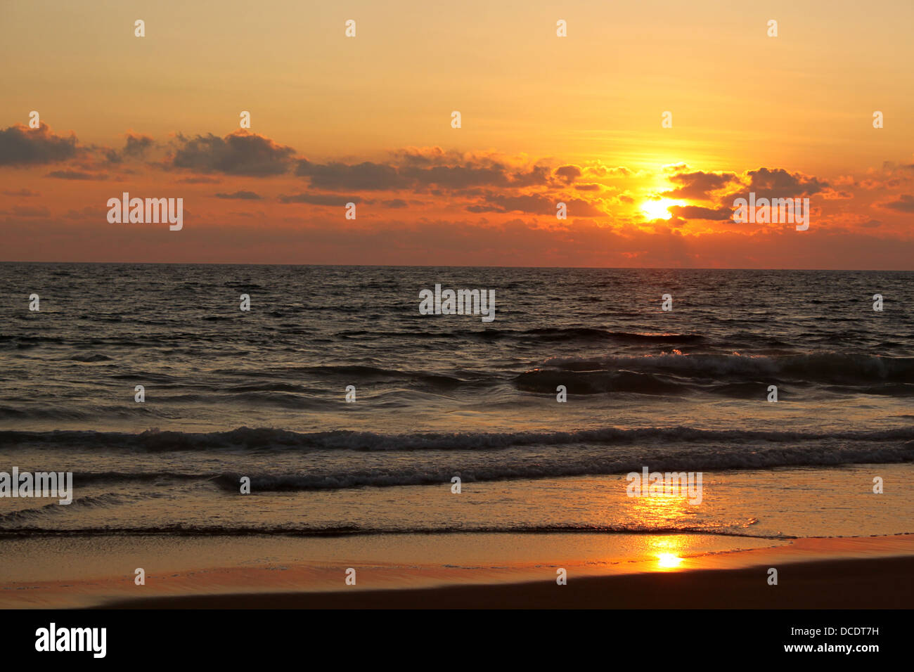 Sunset at Kovalam beach Kerala india Stock Photo - Alamy