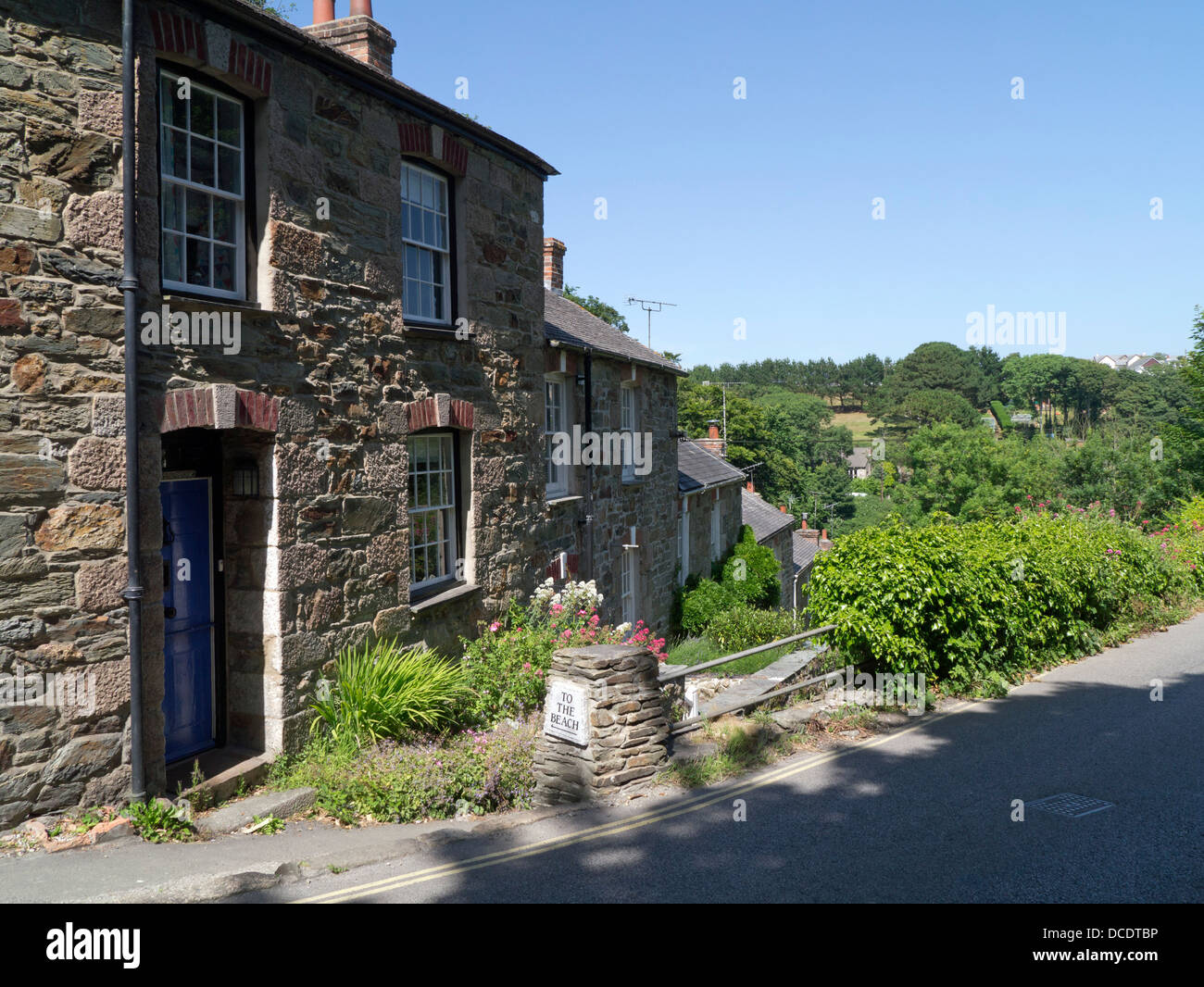 Stippy Stappy 18th century miner's cottages in St Agnes, Cornwall Stock ...