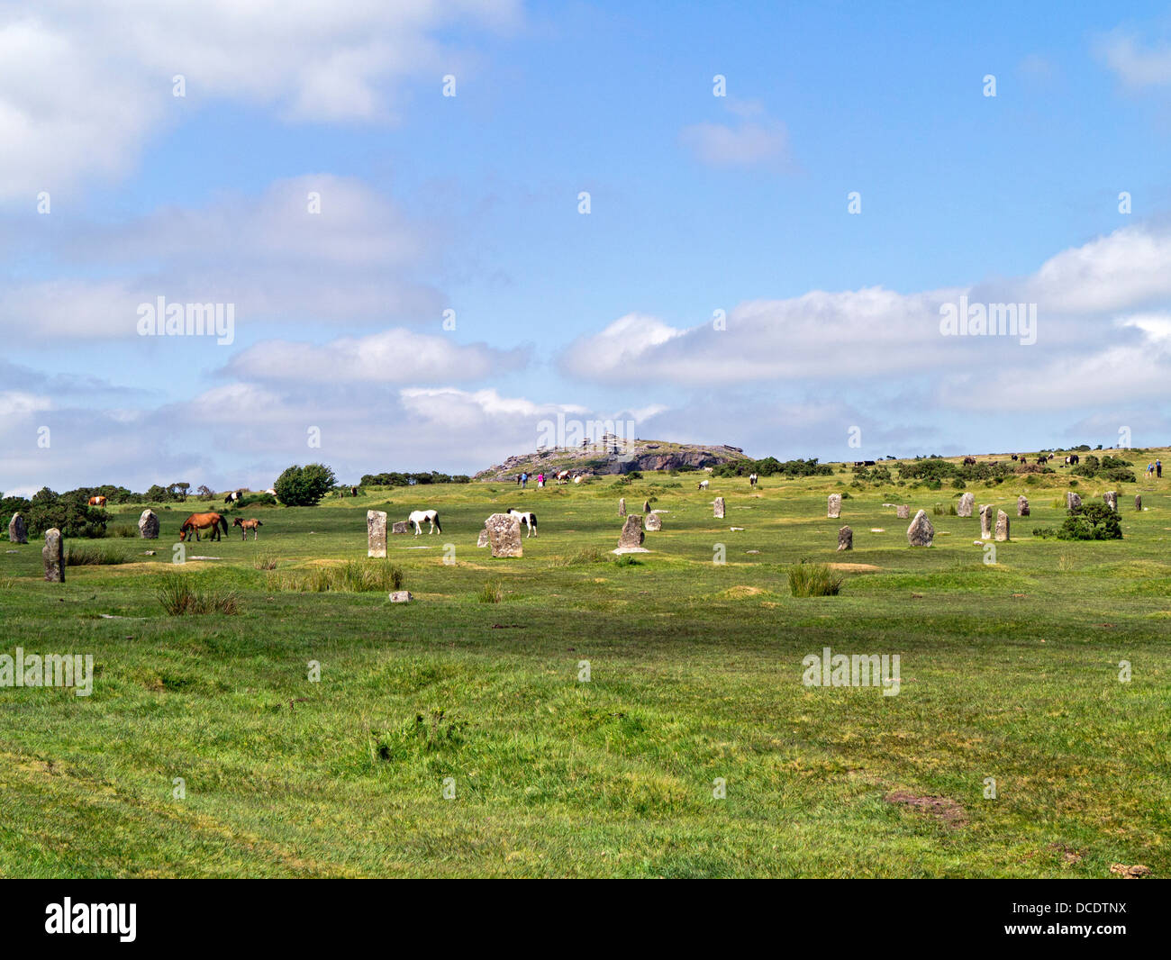 The Hurlers stone circle at Minions near Liskeard, Cornwall UK Stock ...