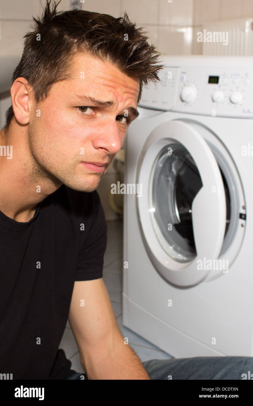 Man tired face wash hi-res stock photography and images - Alamy