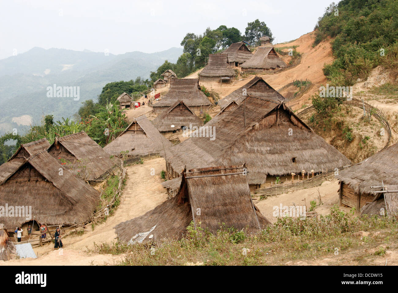 Akha tribal village near Phongsali, Laos Stock Photo - Alamy