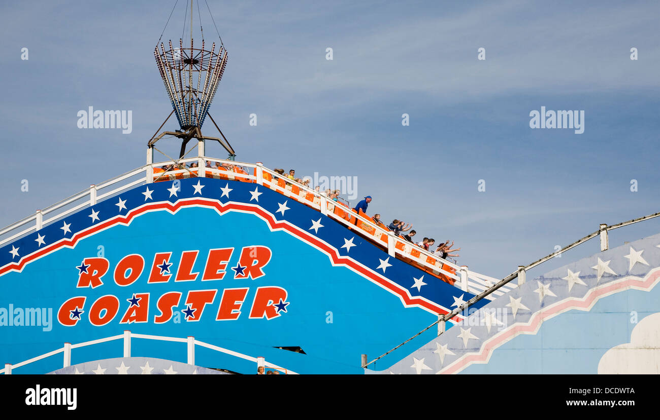 Roller coaster funfair ride Pleasure Beach Great Yarmouth Norfolk ...