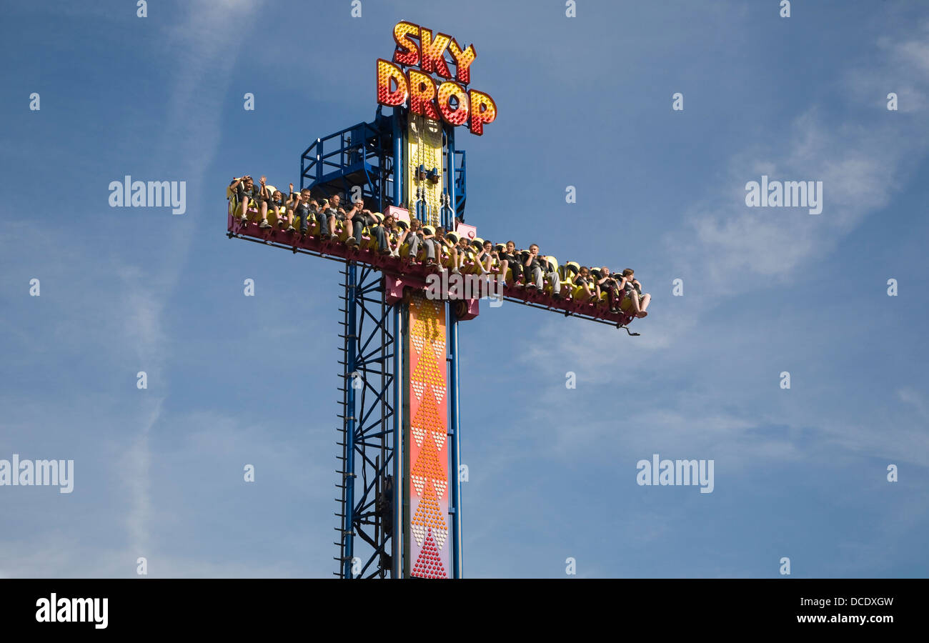 Sky Drop freefall gravity funfair ride Pleasure Beach Great Yarmouth ...