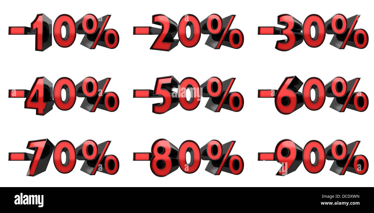 Percent set discount (isolated, done in 3d Stock Photo - Alamy