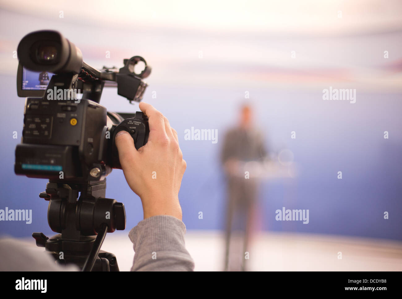 capturing event with professional video camera Stock Photo - Alamy