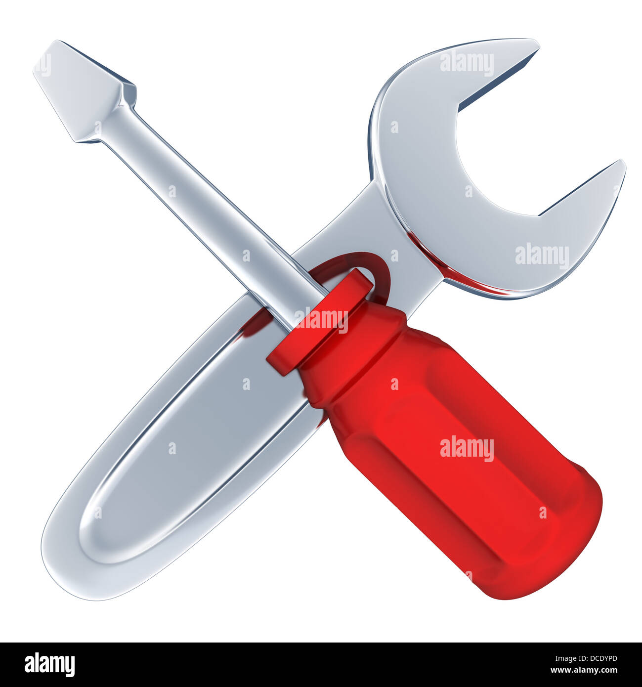 Tools, symbol repair (done in 3d, isolated Stock Photo - Alamy