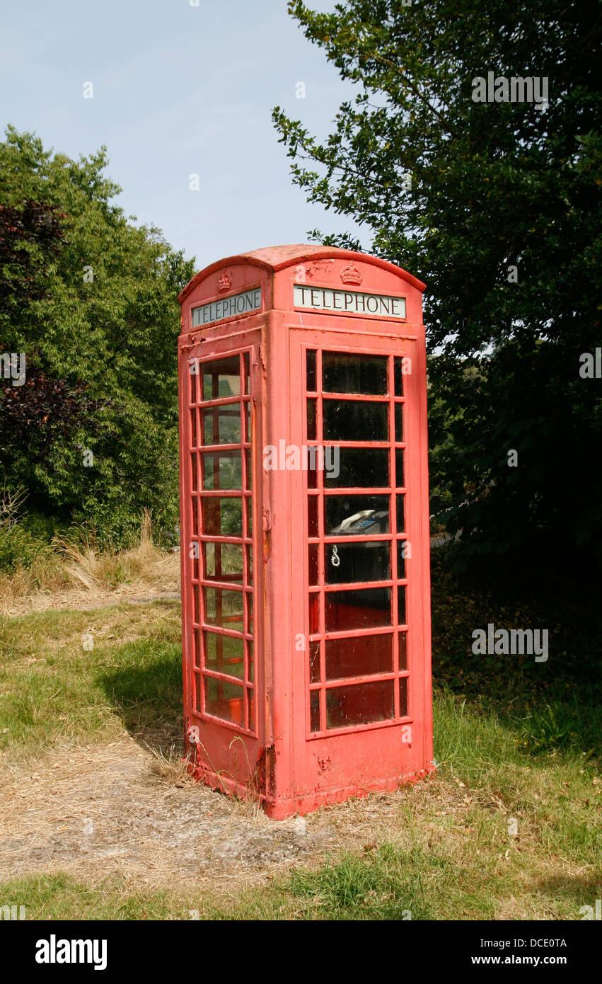 Red Telephone Box Malmsmead Devon England UK Stock Photo - Alamy