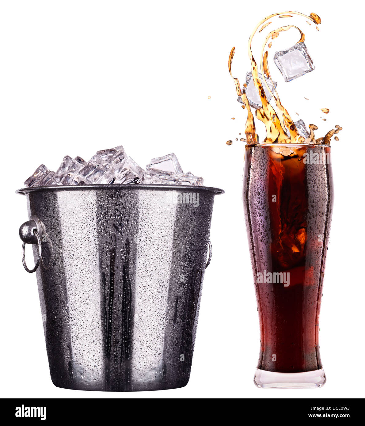 Fresh cola drink background with splash isolated on a white Stock Photo ...
