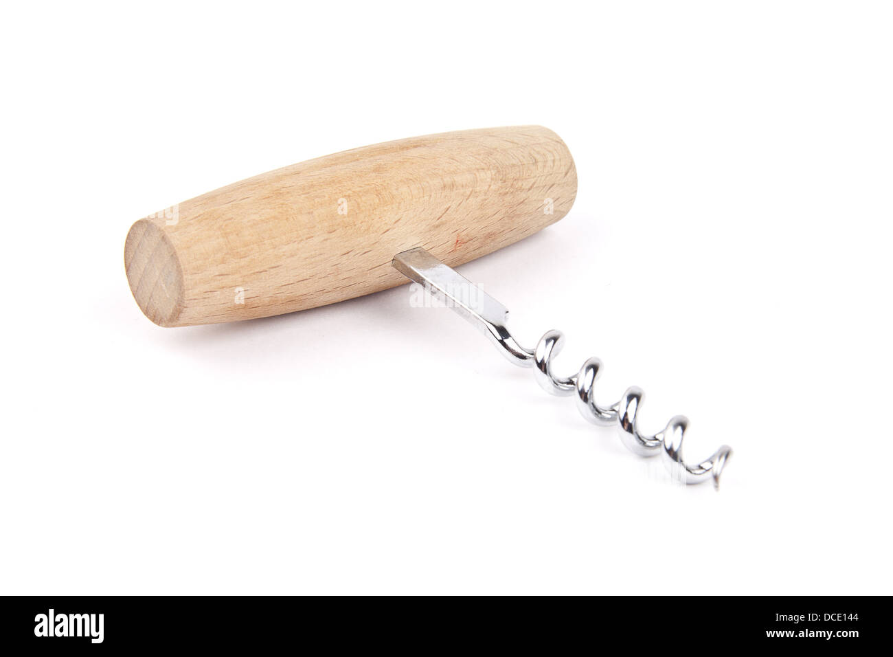 corkscrew with wooden handle Stock Photo - Alamy