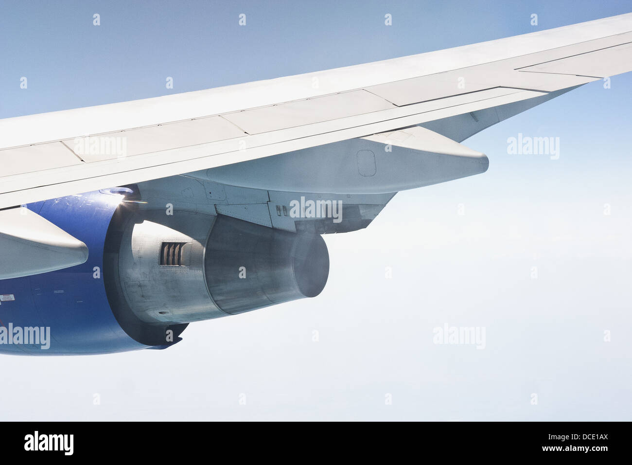 View of jet plane wing Stock Photo - Alamy