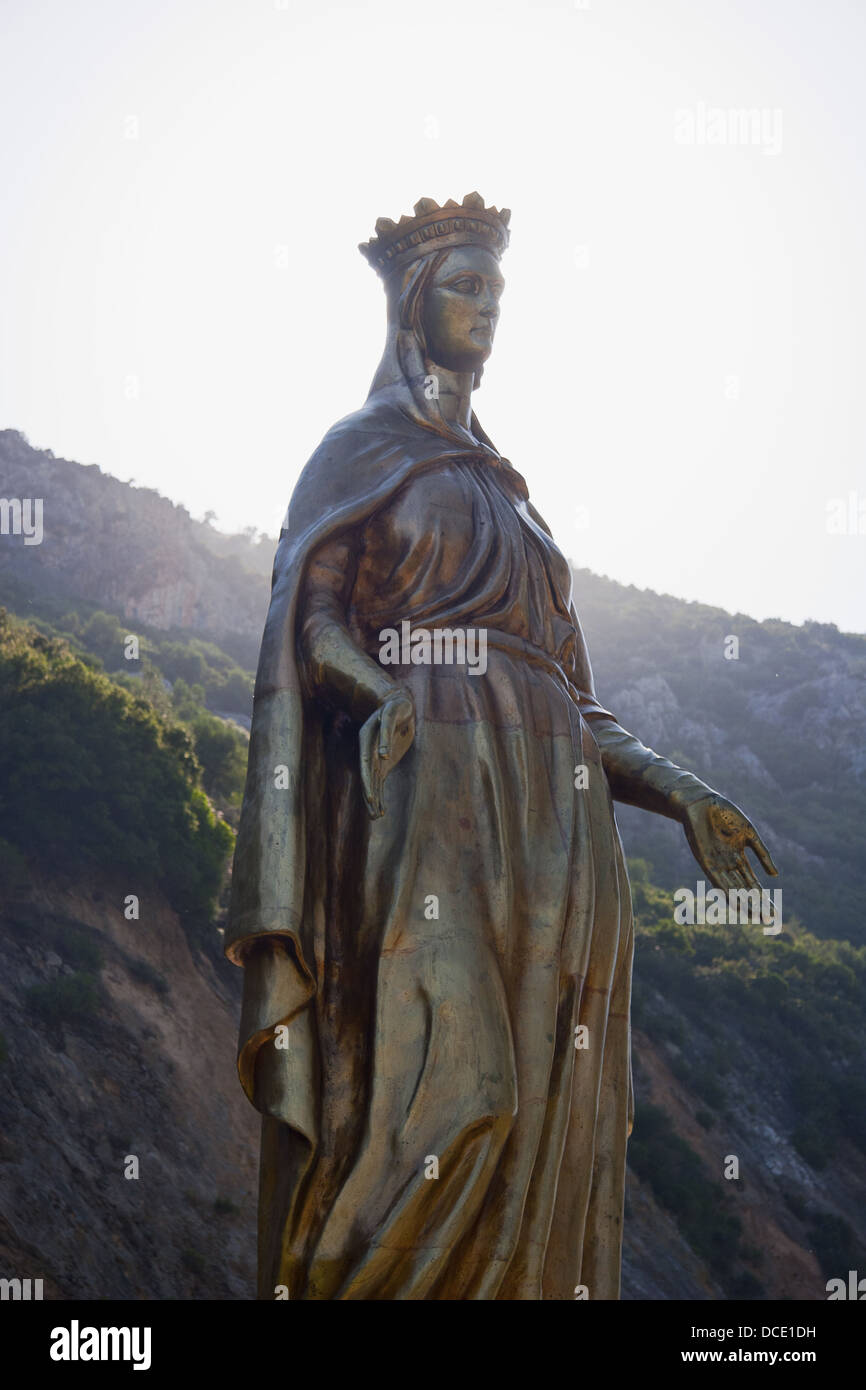 Virgin Mary Golden Statue Stock Photo - Alamy