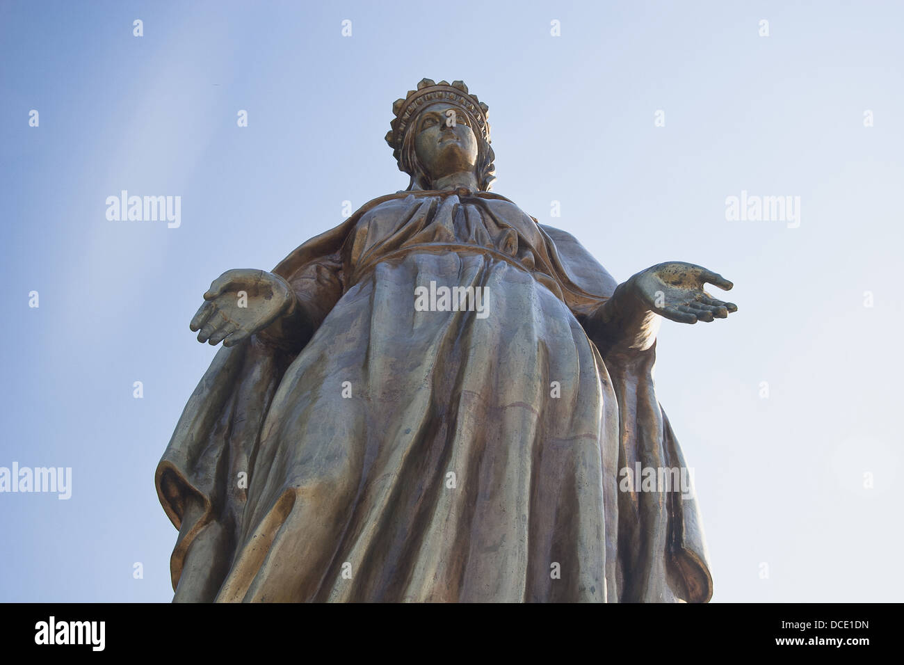 Virgin Mary Golden Statue Stock Photo - Alamy