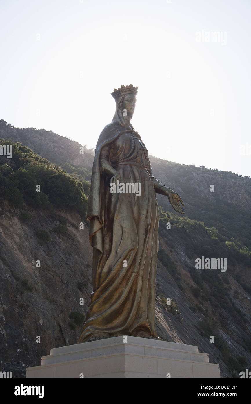 Virgin Mary Golden Statue Stock Photo - Alamy