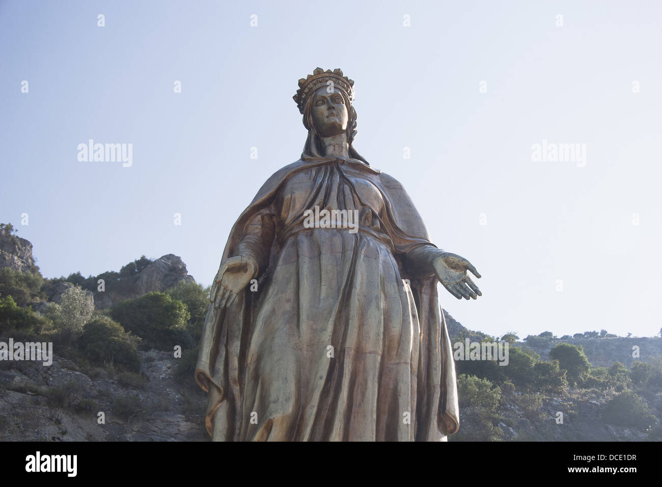 Virgin Mary Golden Statue Stock Photo - Alamy