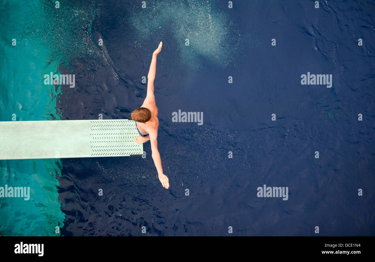 Boy dive board hi-res stock photography and images - Alamy