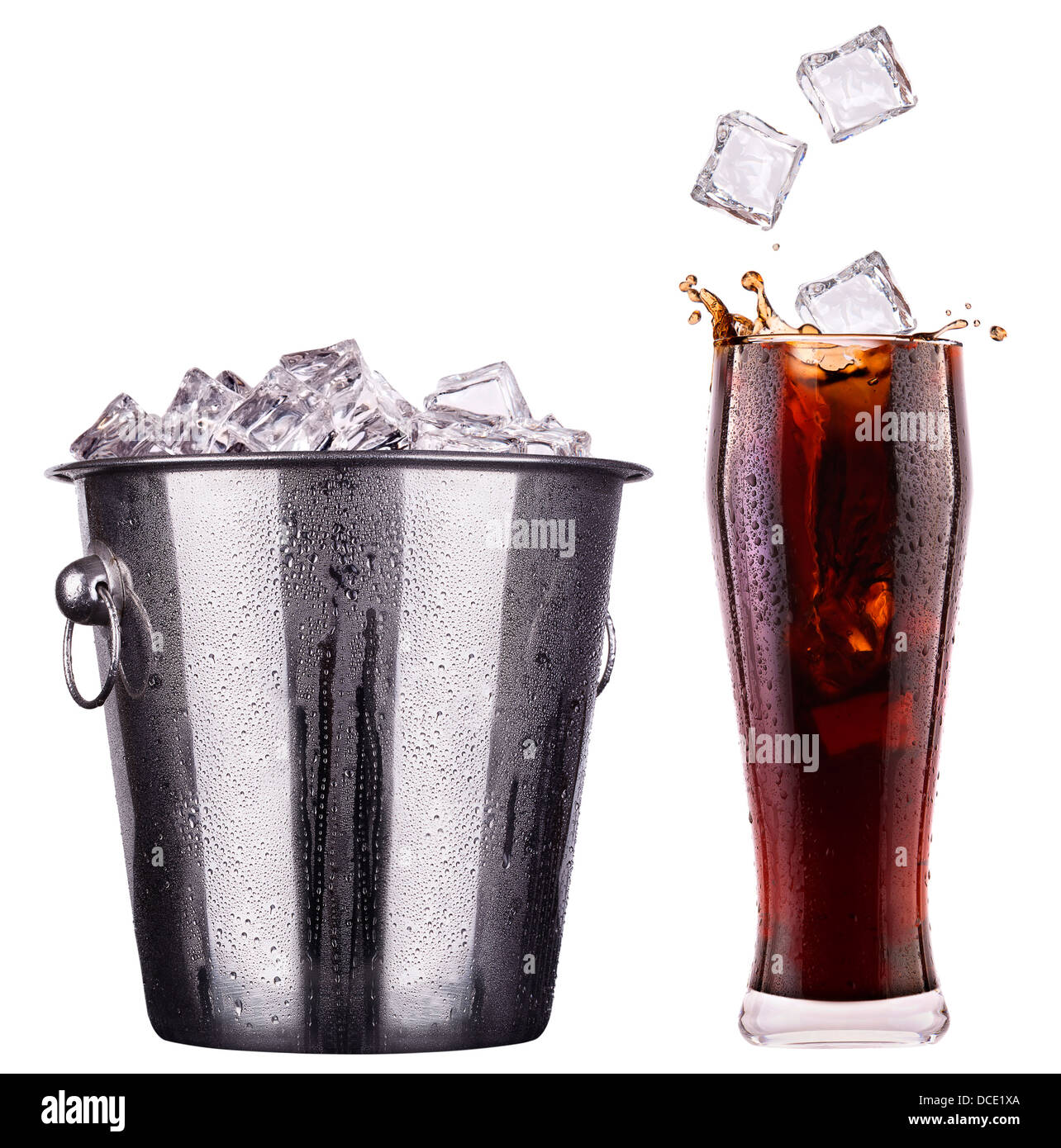 Fresh cola drink background with splash isolated on a white Stock Photo ...