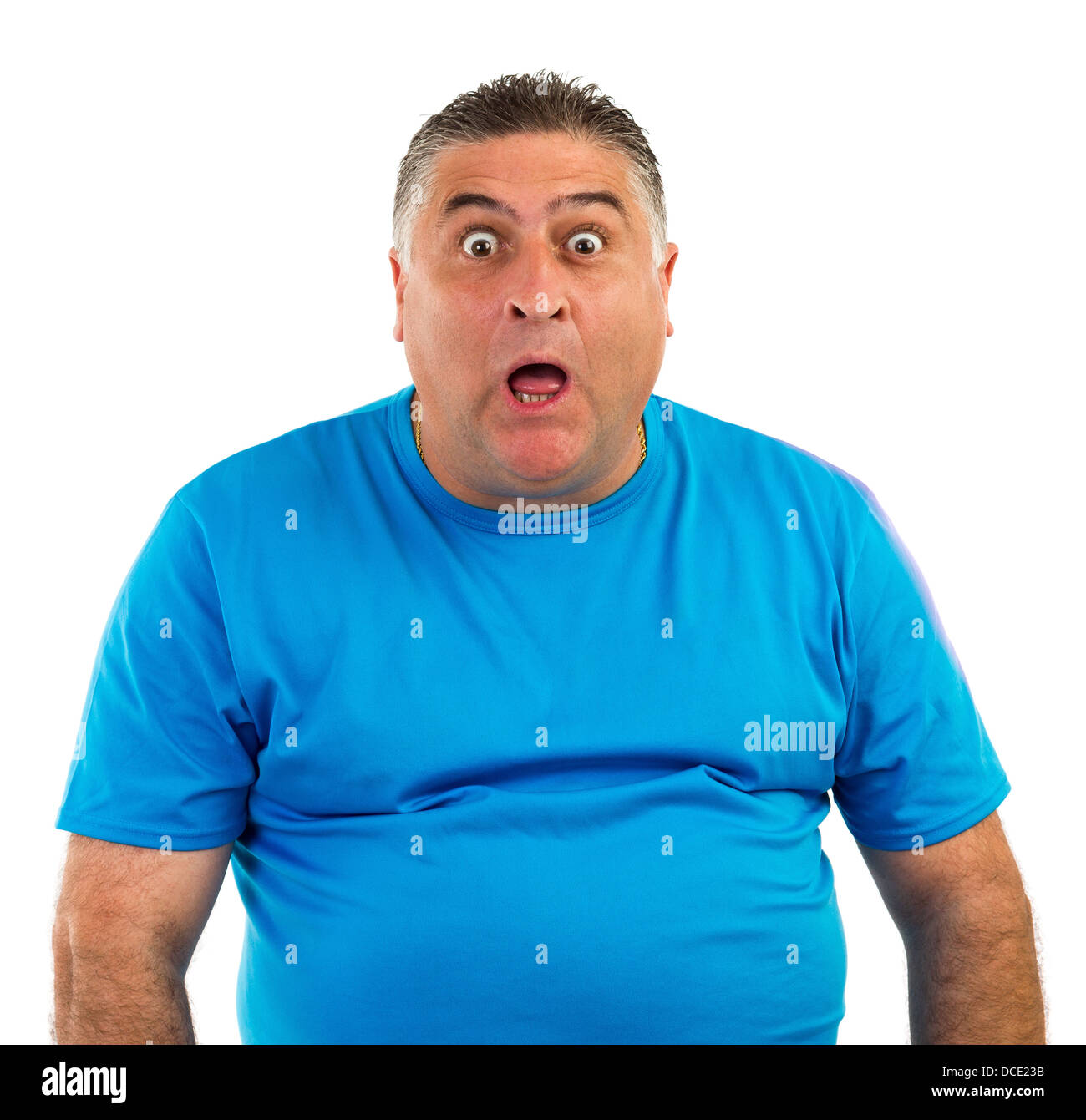 Man with astonished expression isolated on white Stock Photo - Alamy