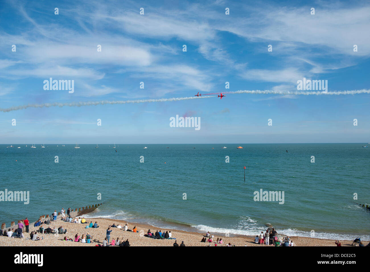 Eastbourne, Sussex, England. 15th Aug, 2013. Two aircraft from the RAF ...