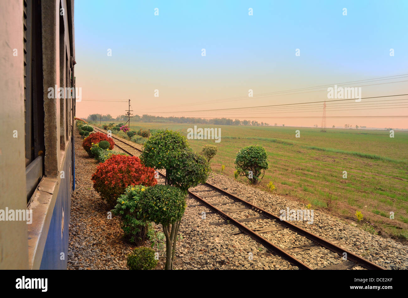 Train window at sunset hi-res stock photography and images - Alamy