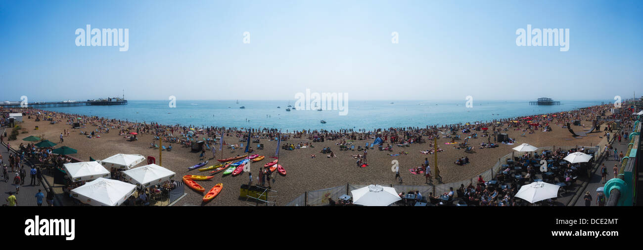 Brighton Beach on a busy Sunday Stock Photo - Alamy