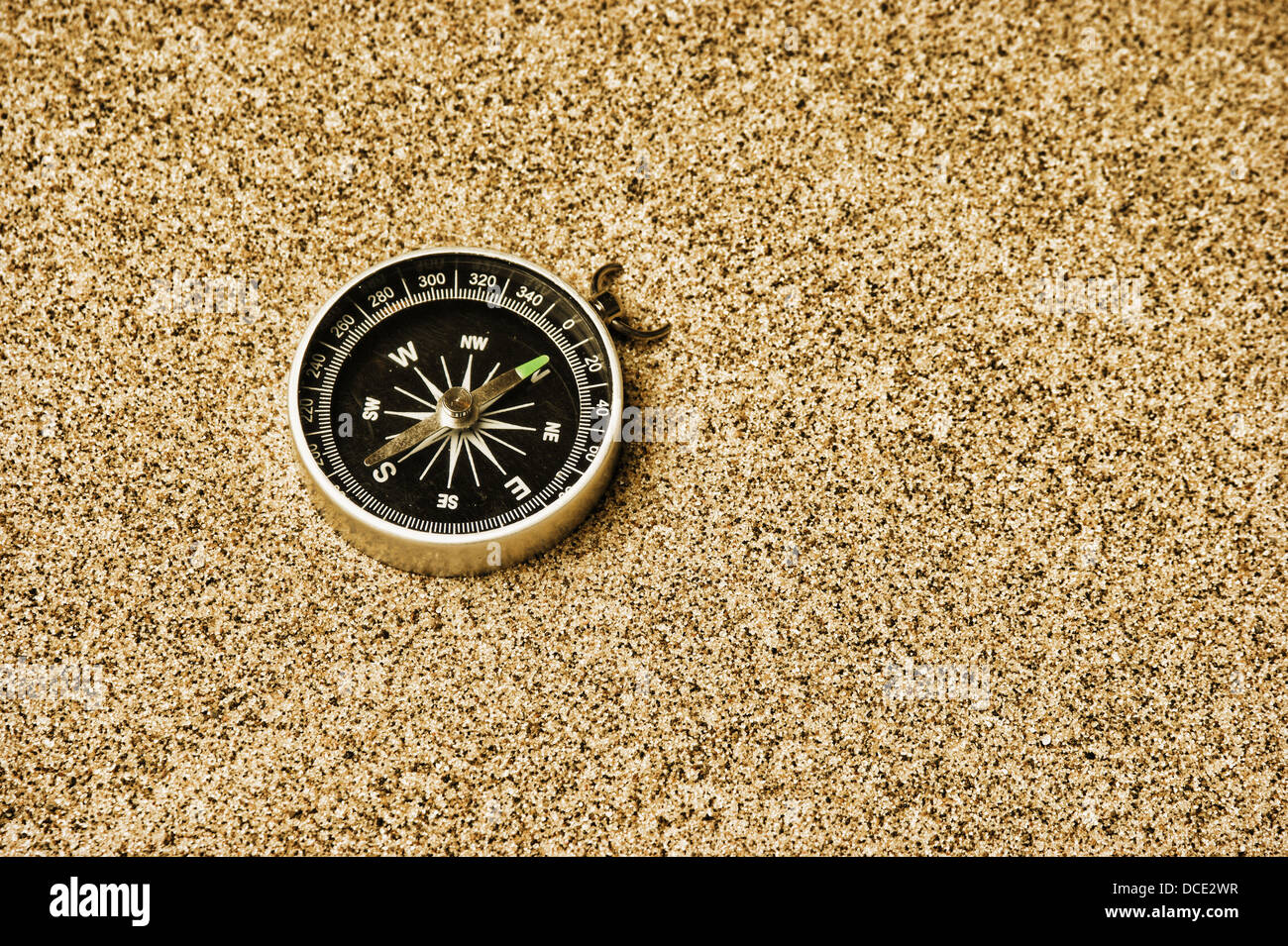compass on a sandy beach Stock Photo - Alamy