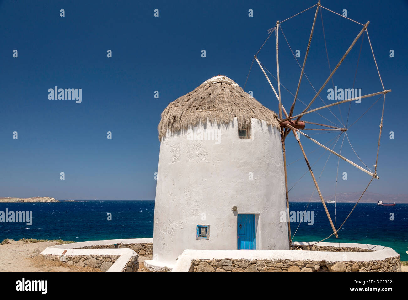 Iconic Windmill of Mykonos Stock Photo - Alamy