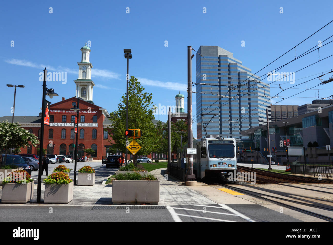 MTA Penn Shuttle light rail train at MARC Camden station, Sports ...