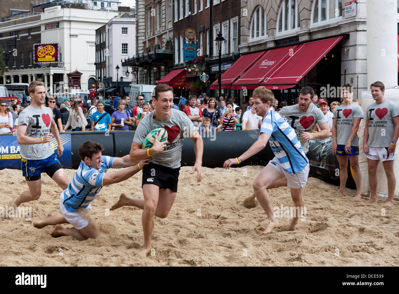 Beach rugby tournament in Covent Garden, London Stock Photo - Alamy