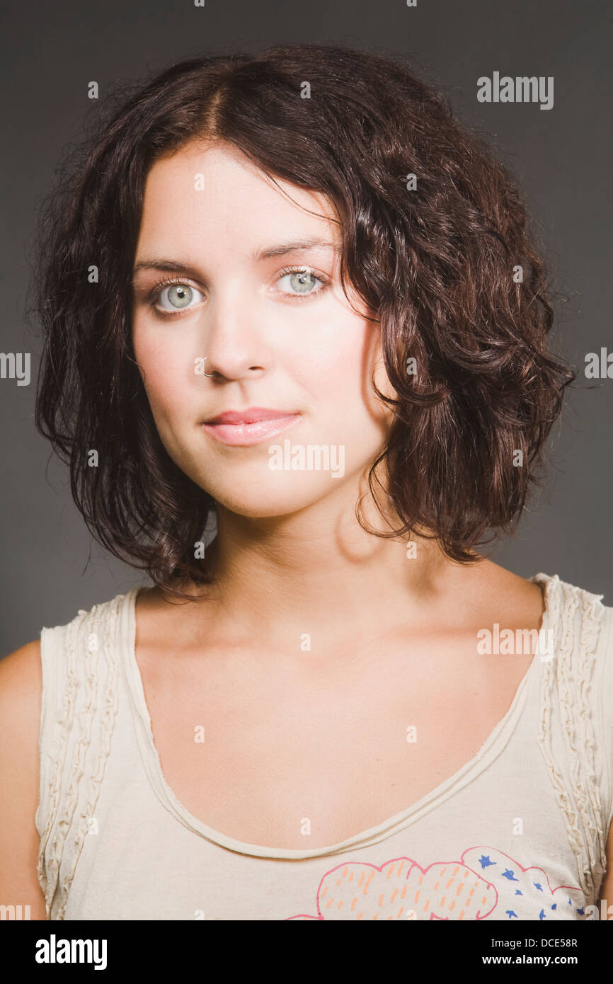 Woman With Serious Look Stock Photo - Alamy