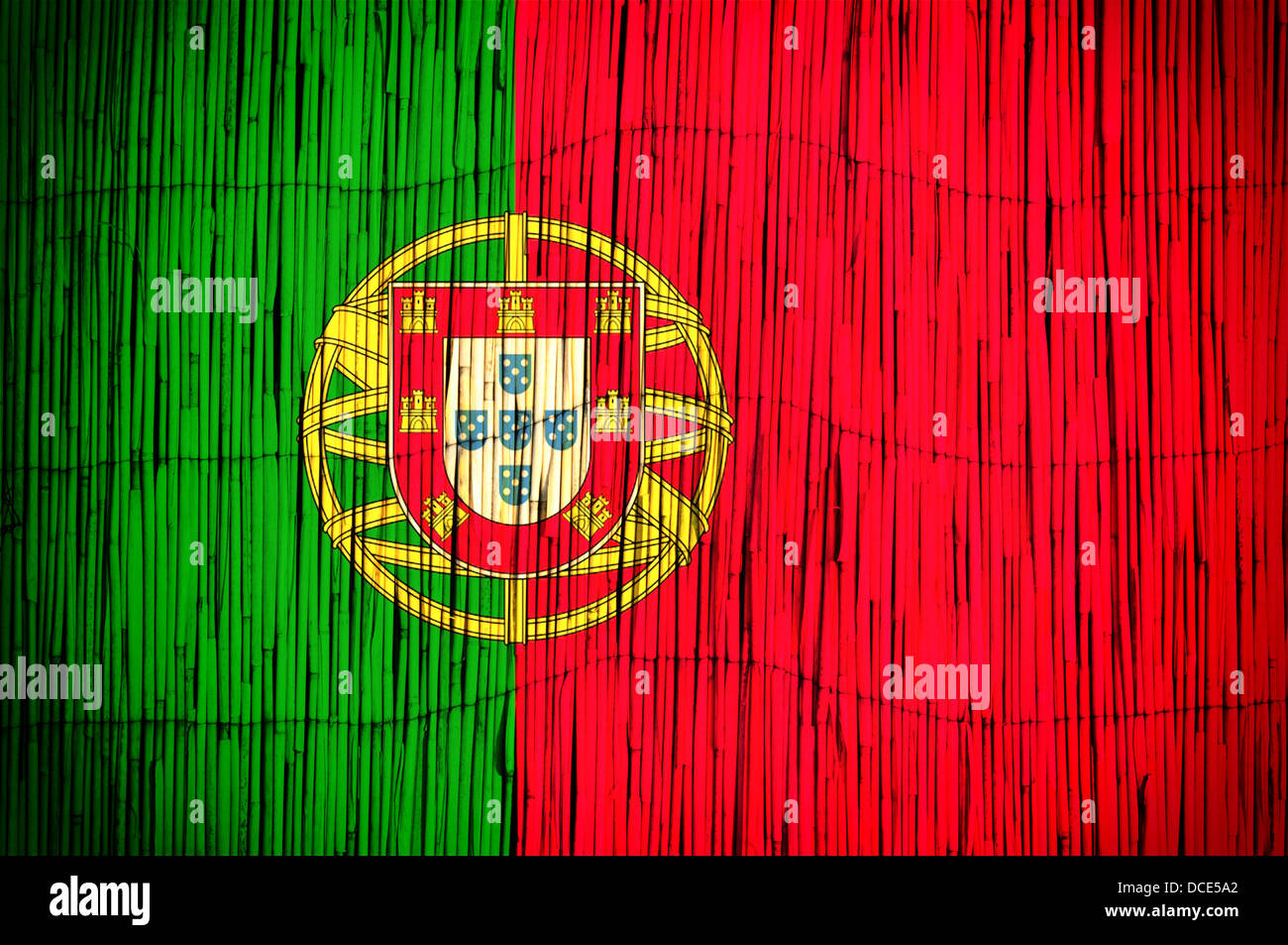 Official Portugal flag on the wooden background Stock Photo - Alamy