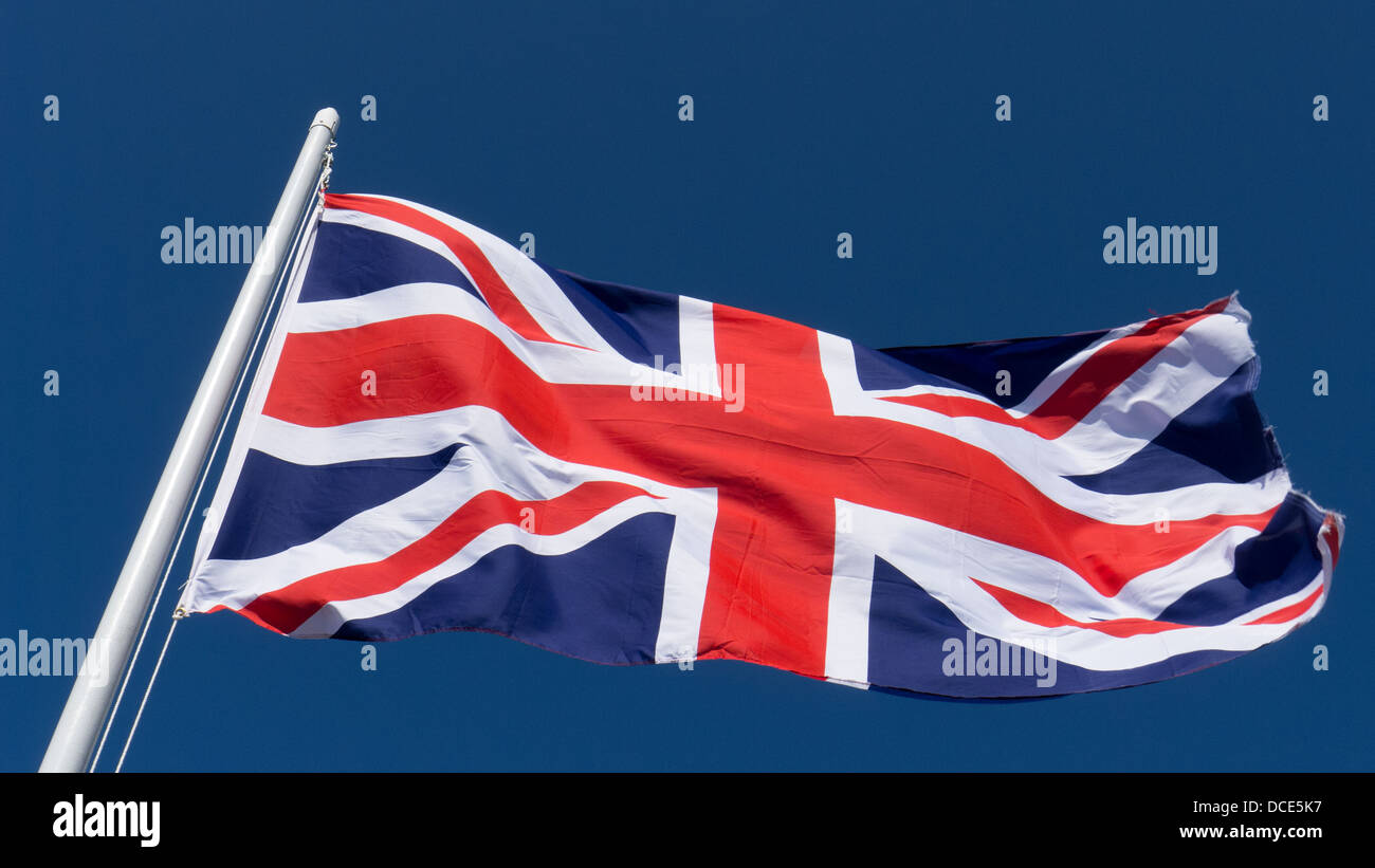 Waving union jack flag hi-res stock photography and images - Alamy